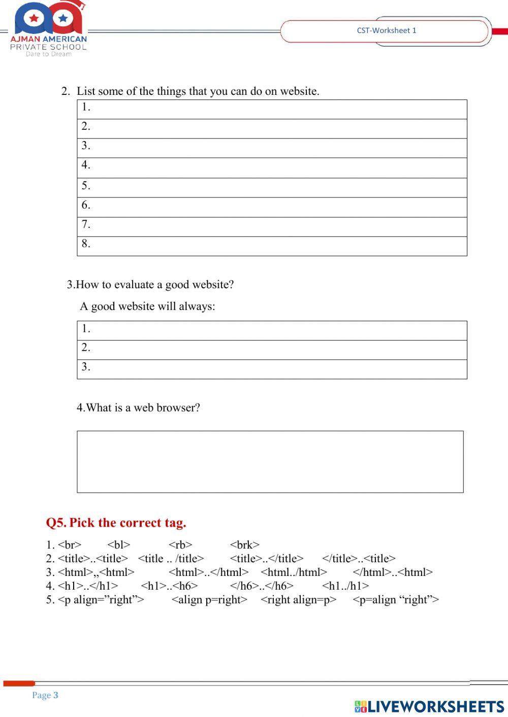 CST-Gr8-worksheet 1-Term 2-2022 online exercise for | Live Worksheets