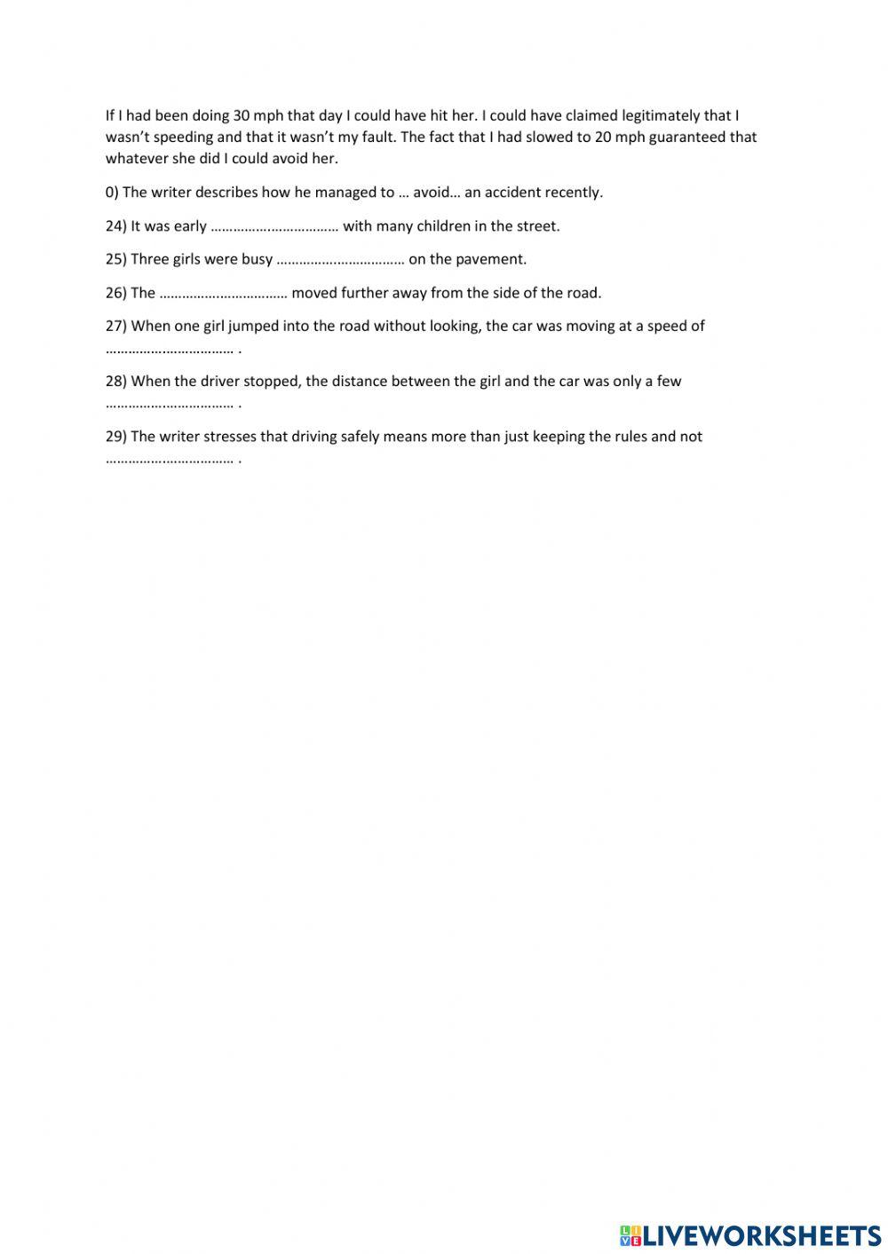Reading comprehension-09A-B1+ worksheet | Live Worksheets