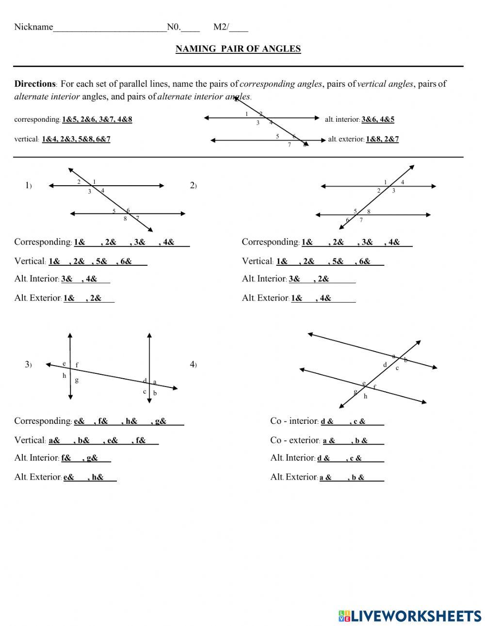 practice 3.3 naming angles exercise 3533252