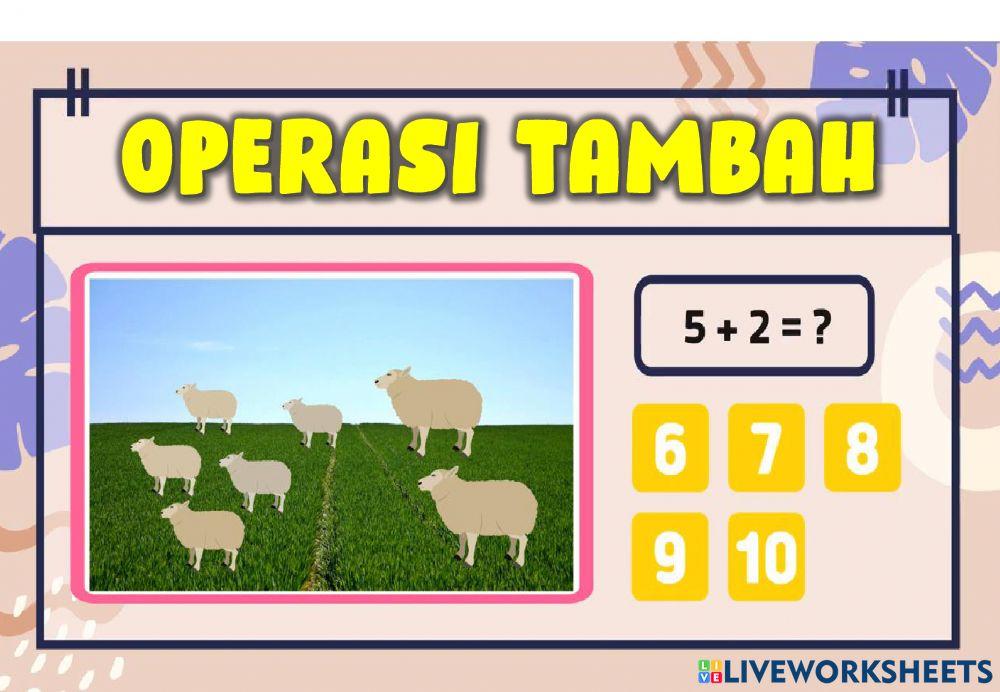 Operasi tambah online exercise for PK | Live Worksheets