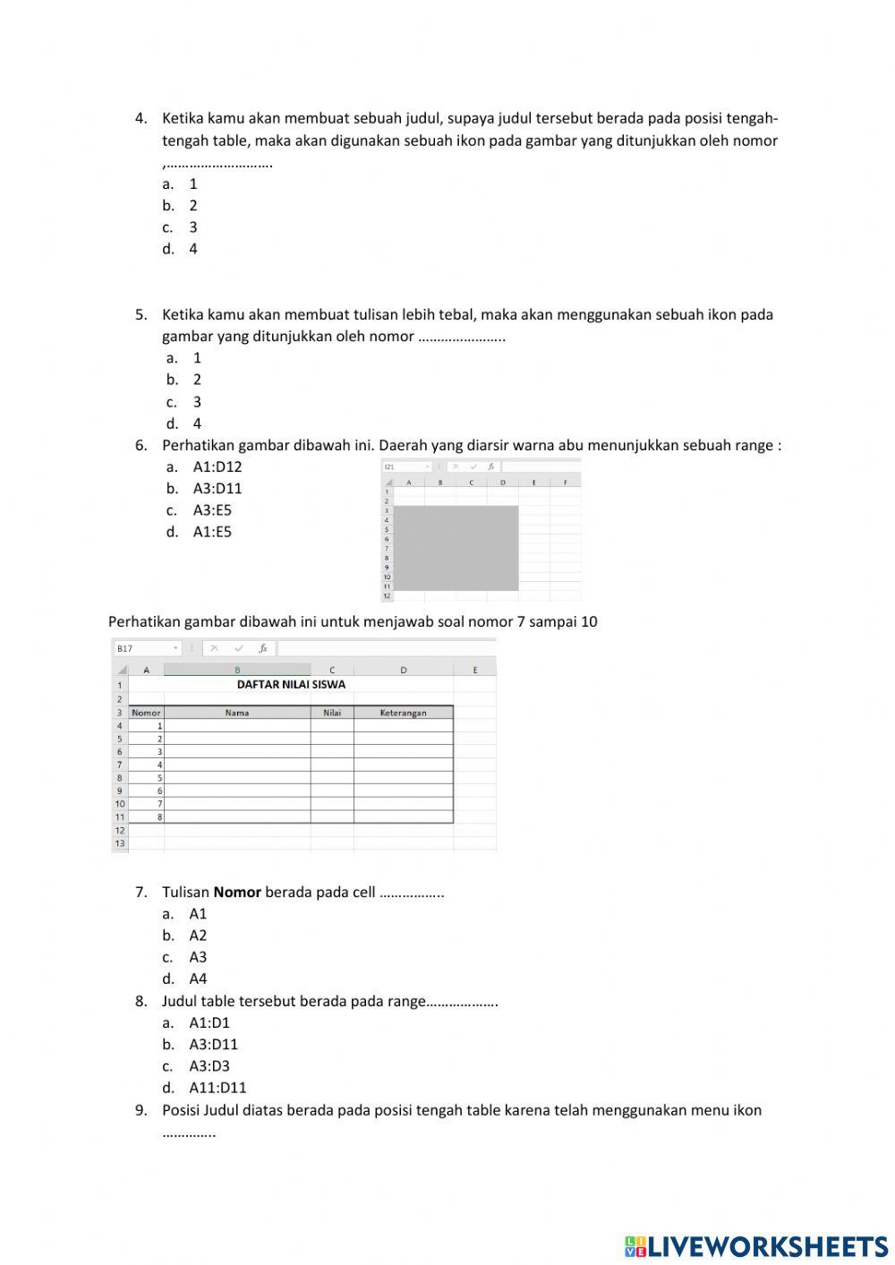 Ph1 tik activity | Live Worksheets