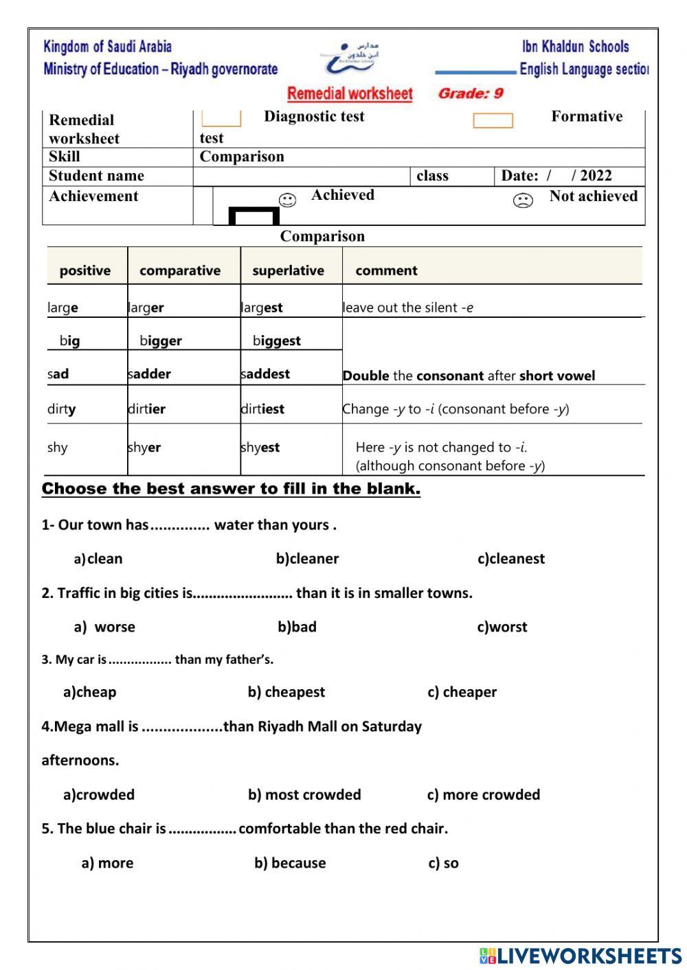 SG unit 6 worksheets worksheet | Live Worksheets