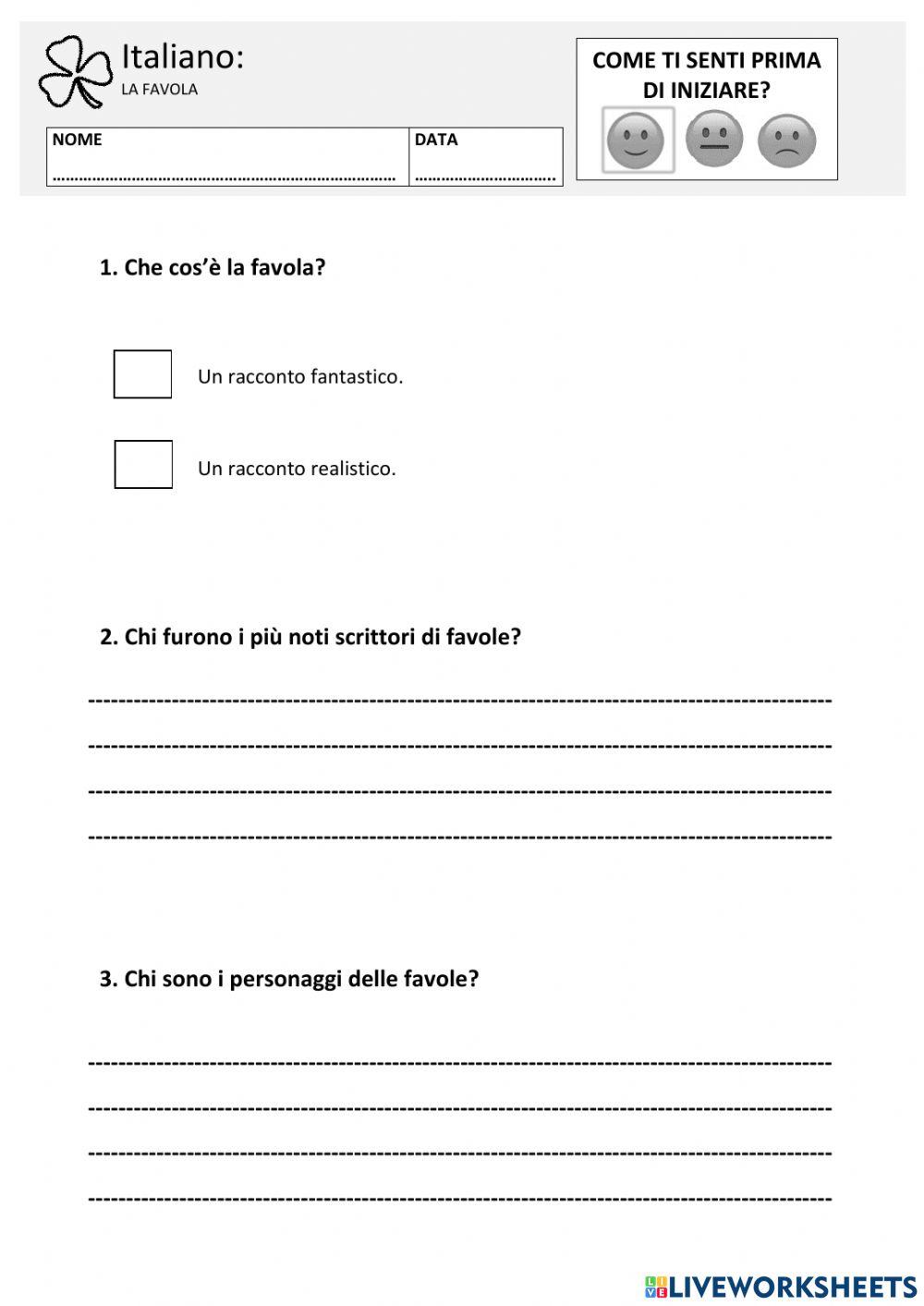 Verifica italiano 24-01-2022 online exercise for | Live Worksheets