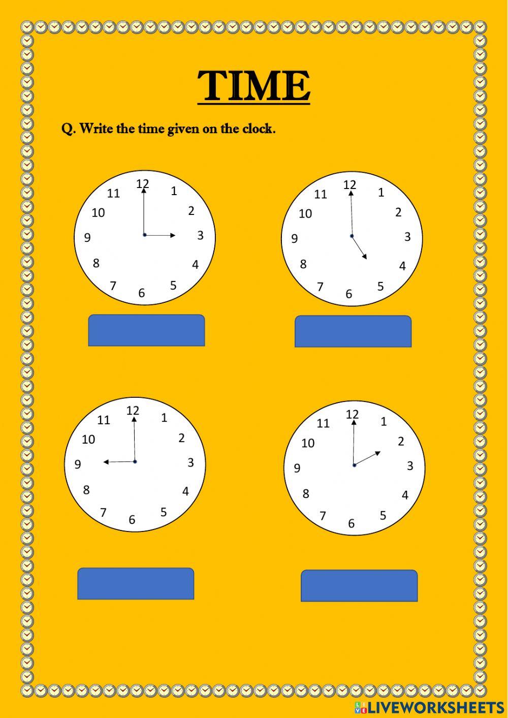 Time online exercise for Grade 2 & 3 | Live Worksheets