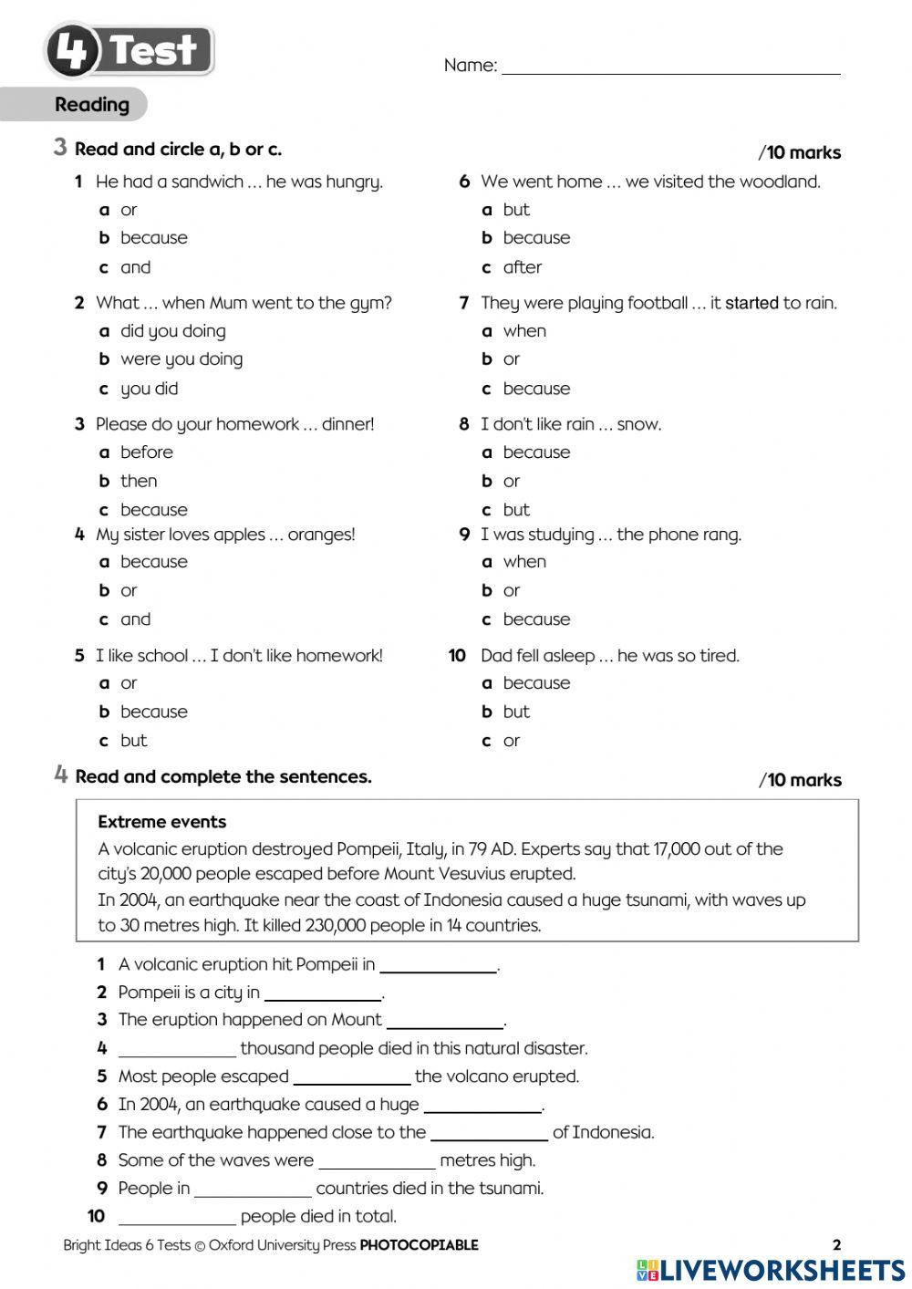 BI6 test unit 4 | Free Interactive Worksheets | 5284145