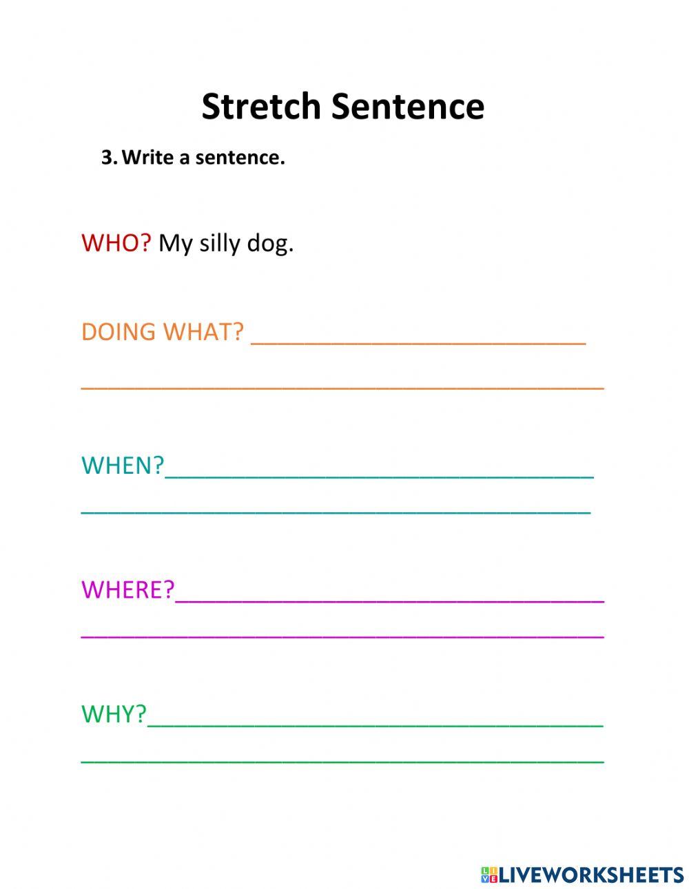 Stretch Sentences Grade 1 online exercise for | Live Worksheets
