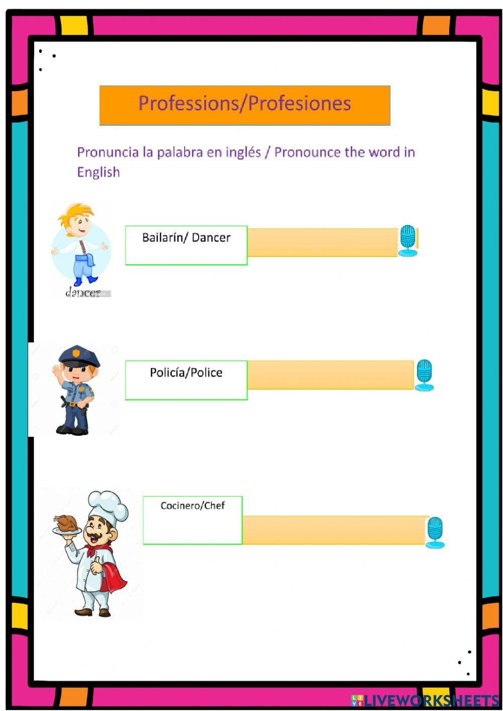 Profesiones online exercise for 5 | Live Worksheets