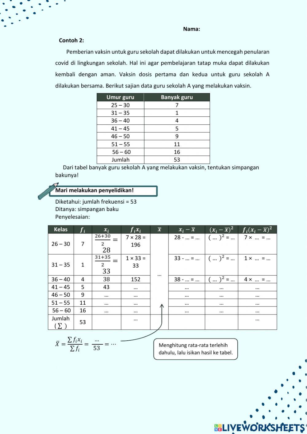 contoh 2 e-modul kegiatan 3 online exercise for | Live Worksheets