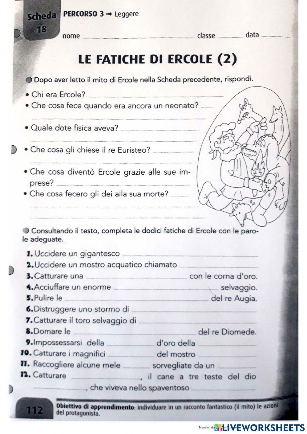 Il mito worksheet | Live Worksheets