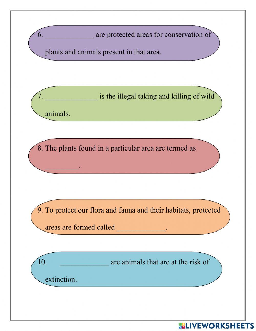 Conservation of Animals | Dharaniya | Live Worksheets