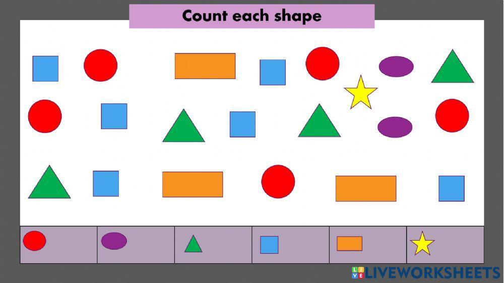 How many shapes? | Michelle Morta | Live Worksheets
