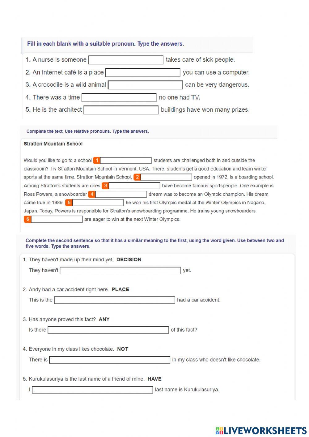 REVIEW U4 1ESO 5284603 | Anonymous | Live Worksheets REVIEW U4 1ESO 5284603 | Anonymous | Live Worksheets