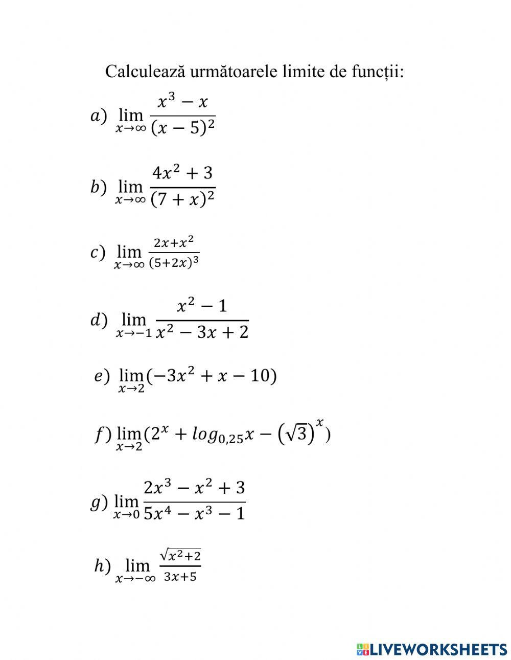 4305325 | Calcul limitelor remarcabile | iordacheiulia