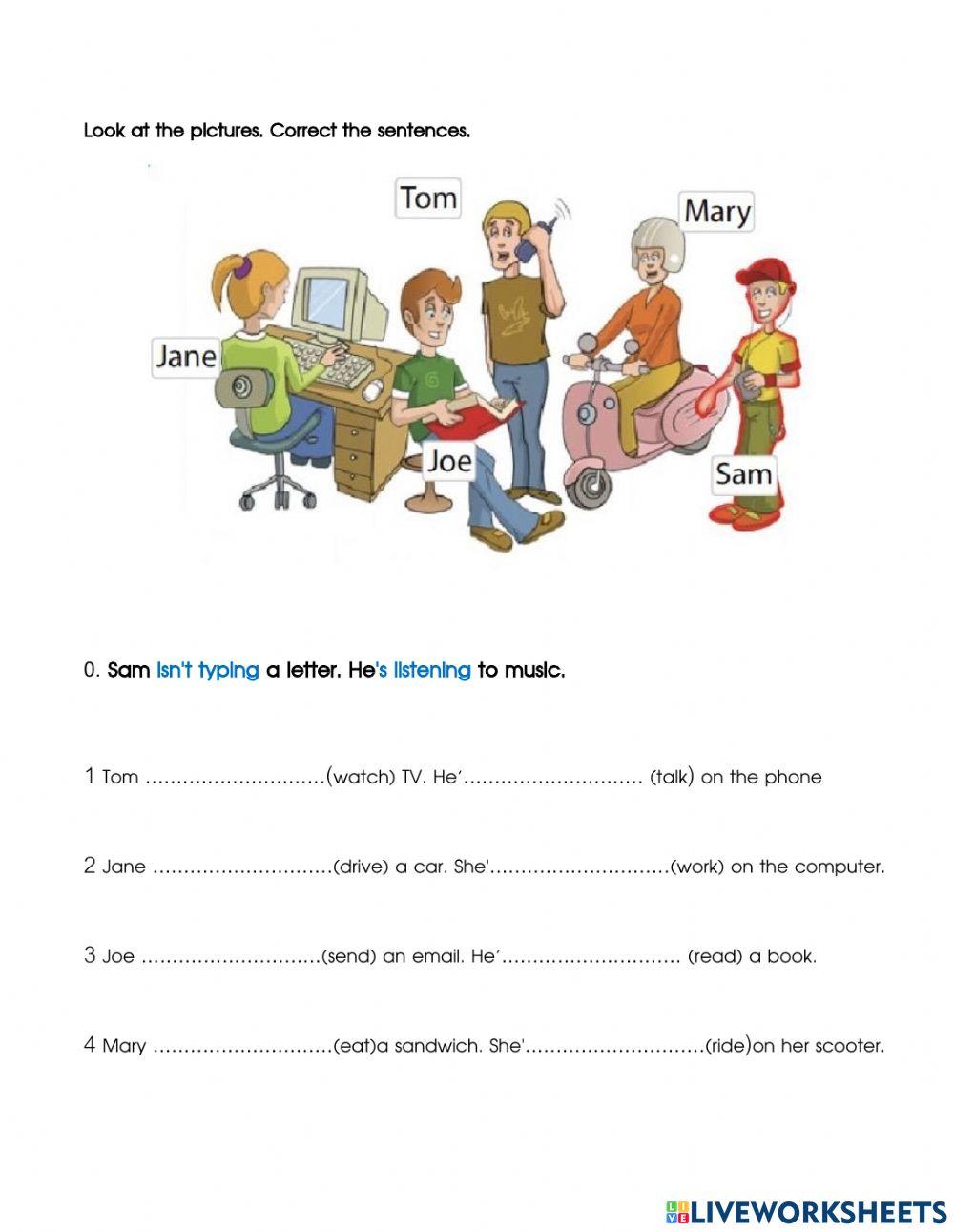 Present Continuous 1 online exercise for | Live Worksheets