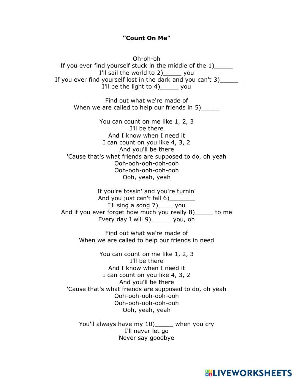 COUNT ON ME online exercise for | Live Worksheets