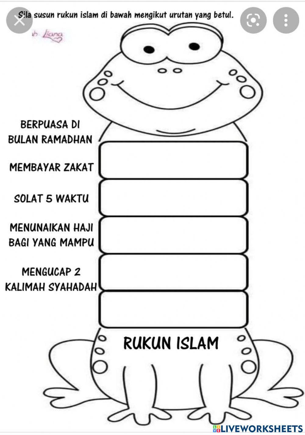 RUKUN ISLAM PRA SEKOLAH online exercise for | Live Worksheets