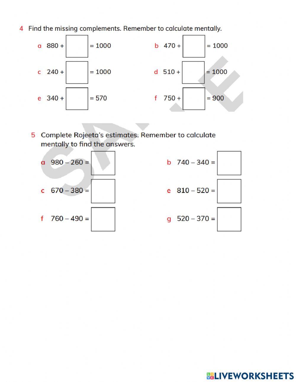 unit 9.3 complements online exercise for | Live Worksheets