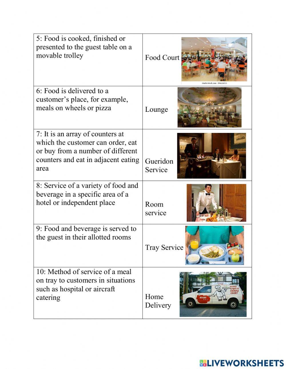 3534381 | Food and Beverage service worksheet | momusic64