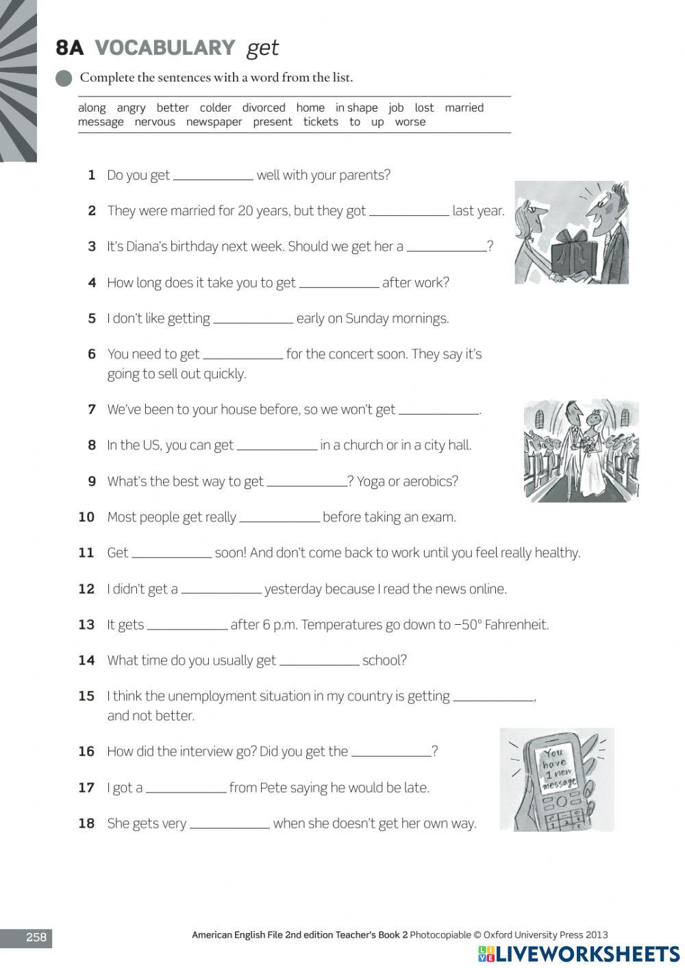 A2+ Vocabulary 8A online exercise for | Live Worksheets