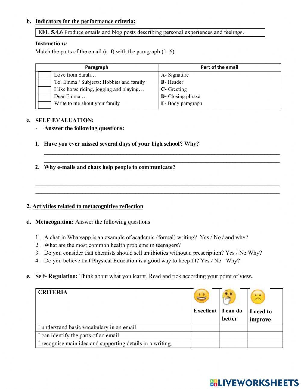 First quimester evaluation worksheet | Live Worksheets