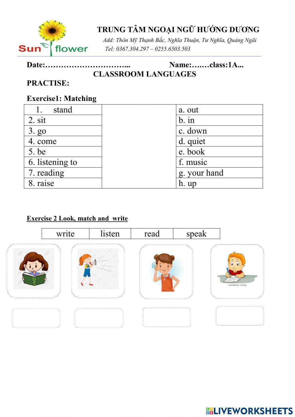 Clasroom languages pr worksheet | Live Worksheets