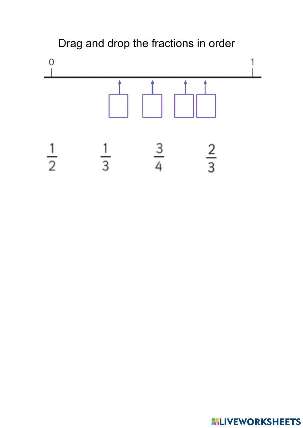 Comparing fractions free online exercise | Live Worksheets