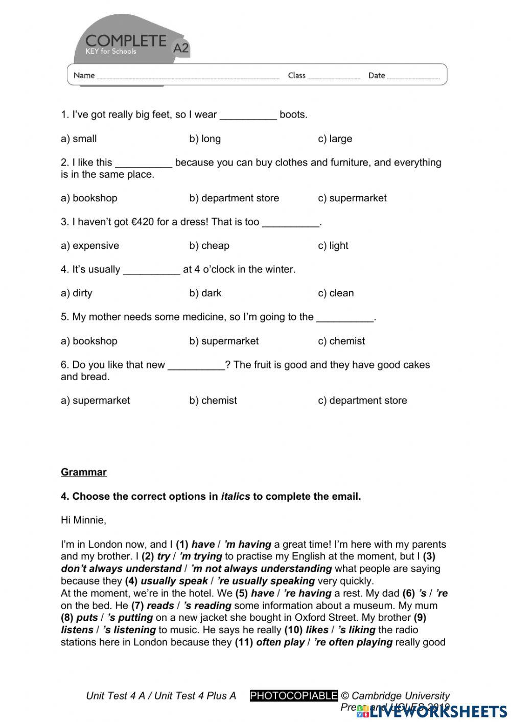 Unit 4 test- Co… | Free Interactive Worksheets | 6819349