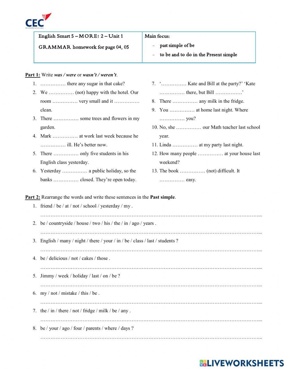 E5.1 - Unit 1 - P.4-5 3534676 | Do Hong Van | Live