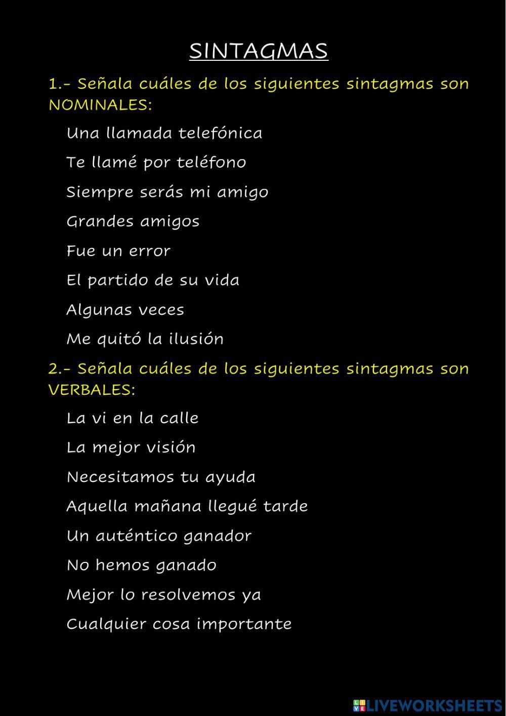 SN y SV | Free Interactive Worksheets | 2284341