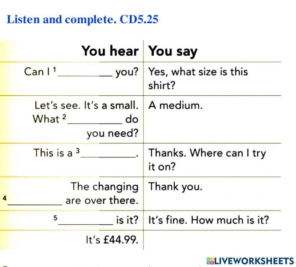 Listening practice online exercise for 7 | Live Worksheets
