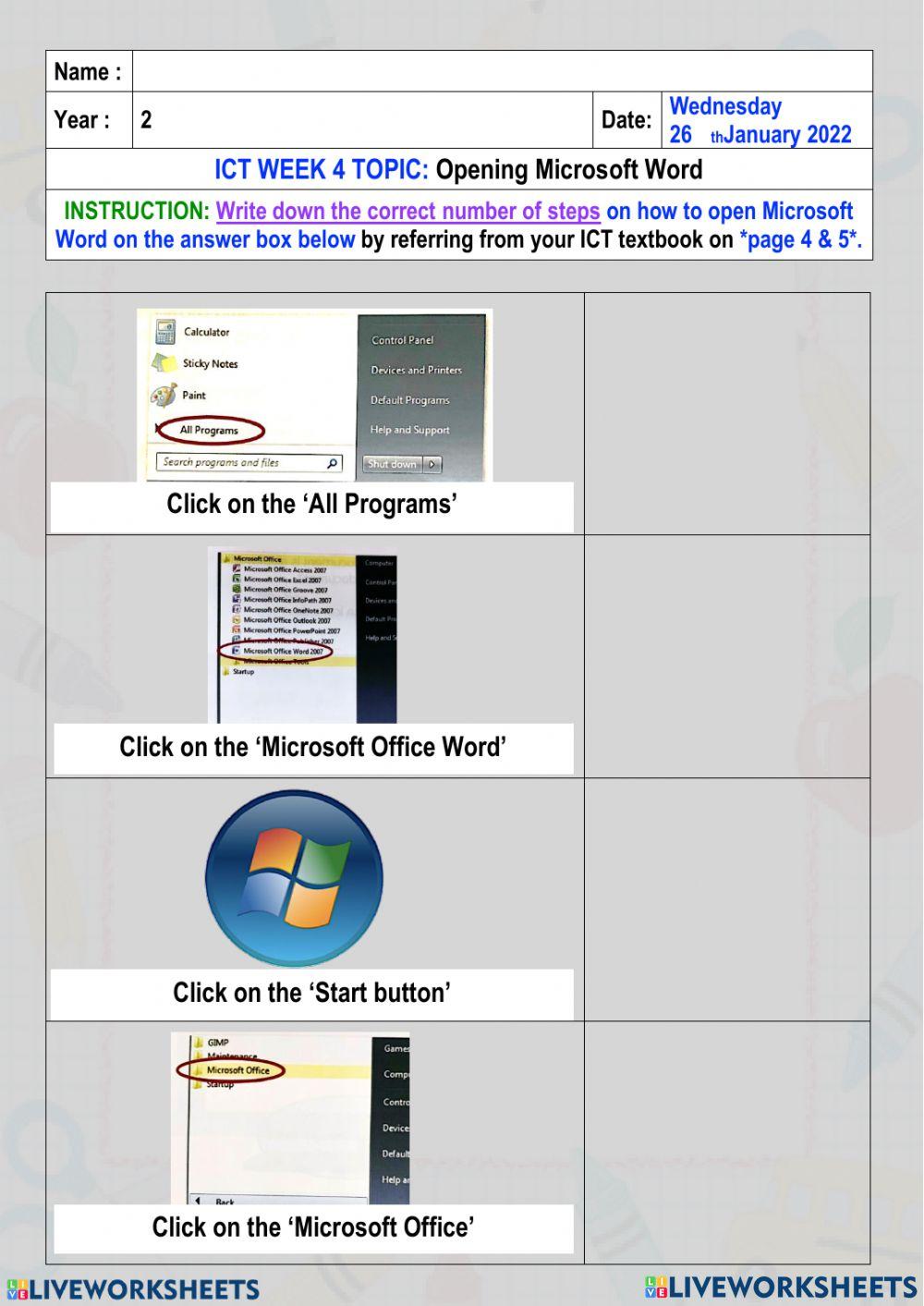 4234739 | OPENING MICROSOFT WORD | NAJEEP