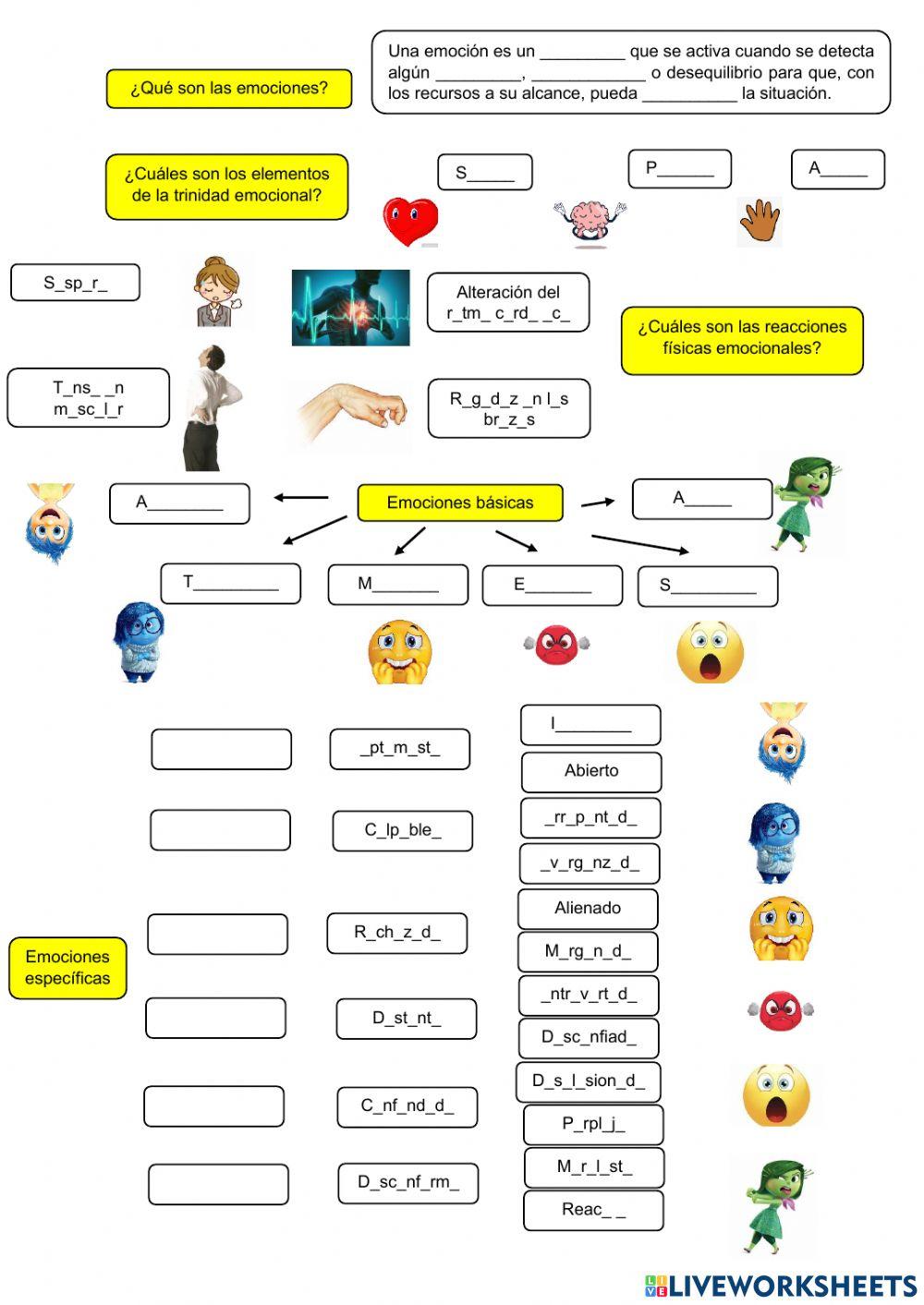 Las emociones | Free Interactive Worksheets | 1826086