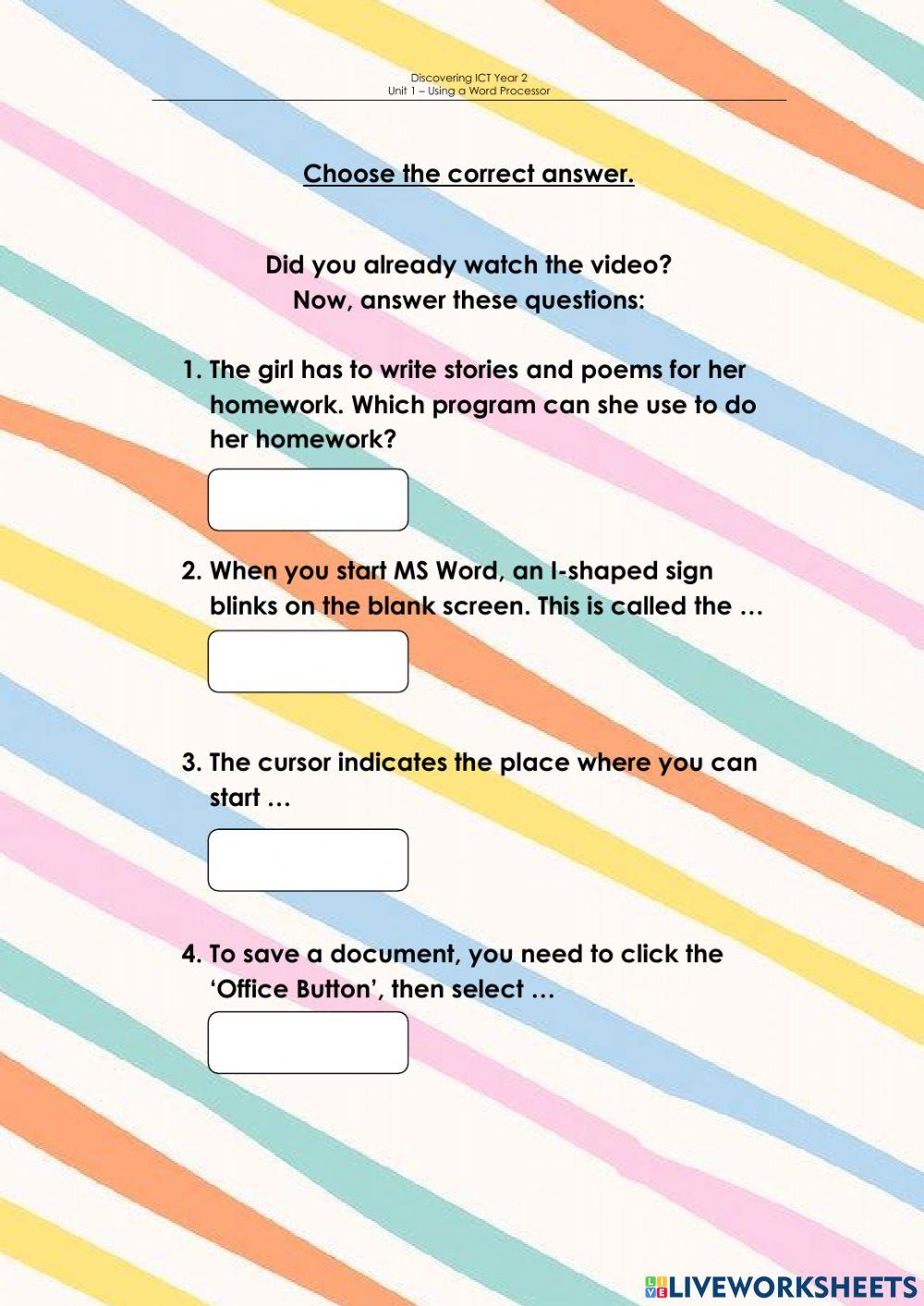 An Introduction… | Free Interactive Worksheets | 1826345