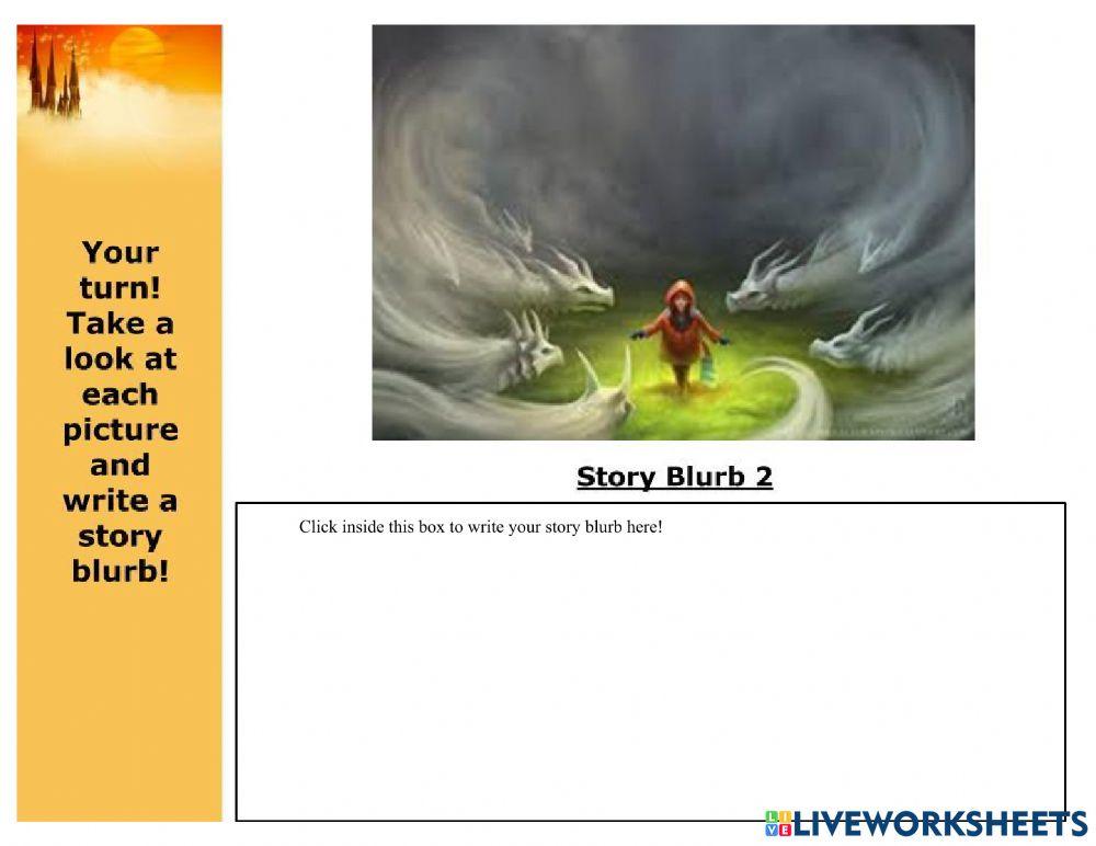 Writing 1.2 Fantasy Story Blurb 2 online exercise for | Live Worksheets