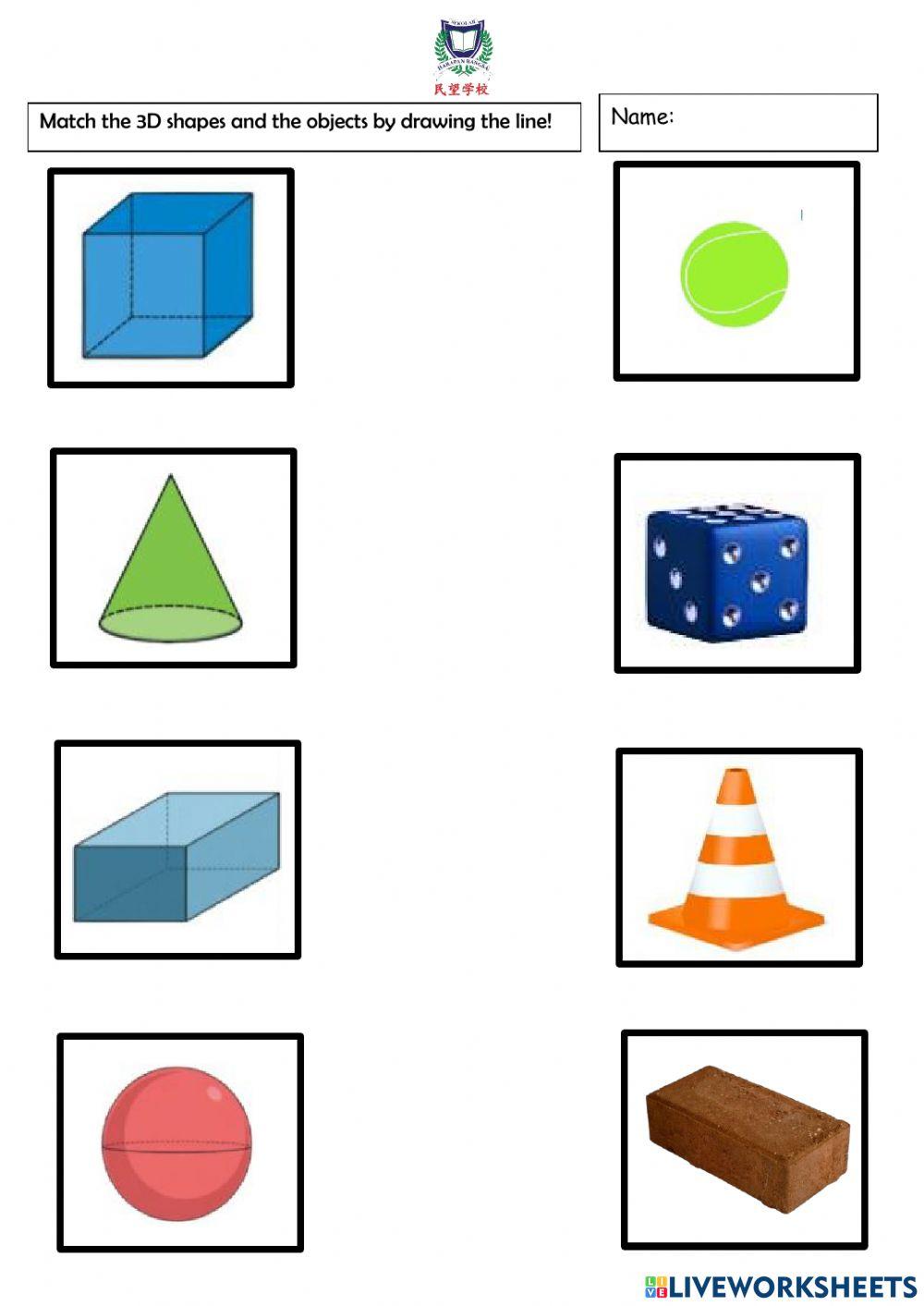 3d shape drawing worksheet