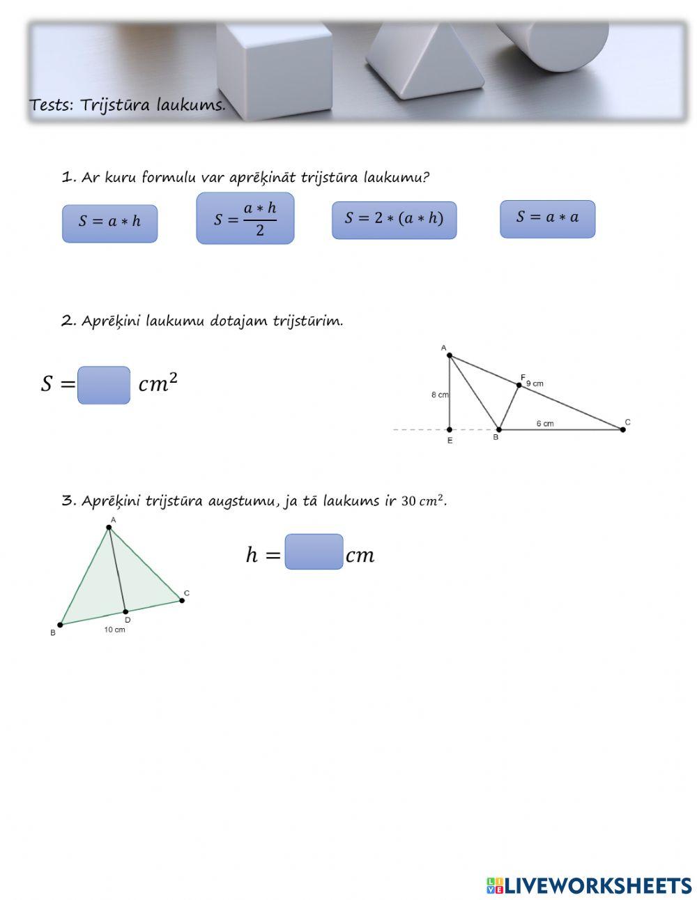 Laukumu Formulas Interaktīvās Apmācības Disks Matemātika 12.