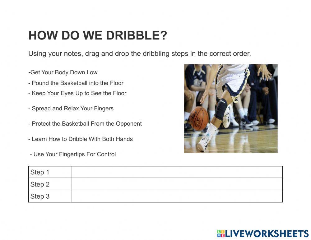 Basketball dribbling worksheets worksheet | Live Worksheets