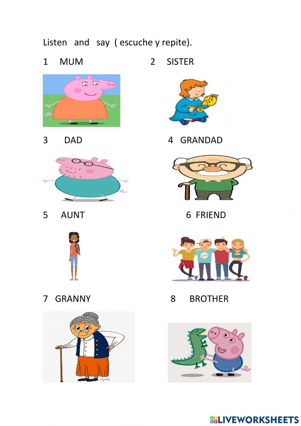 Family online exercise for GRADE 1 | Live Worksheets