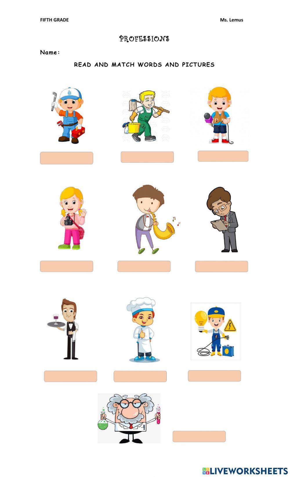 Professions online exercise for fifth | Live Worksheets