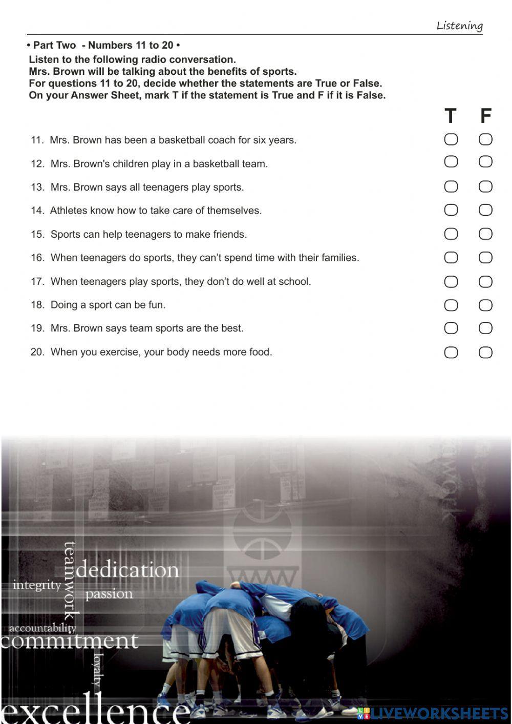 AWARDS A1 TEST JUNE 2015 worksheet | Live Worksheets