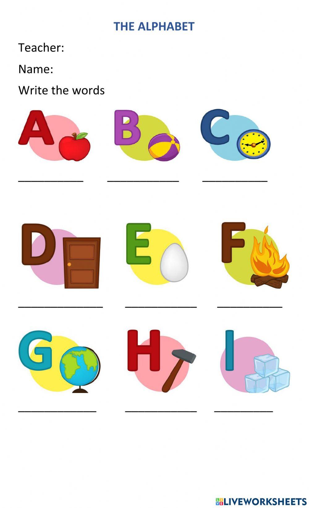 The alphabet online exercise for Grade 2-3 | Live Worksheets