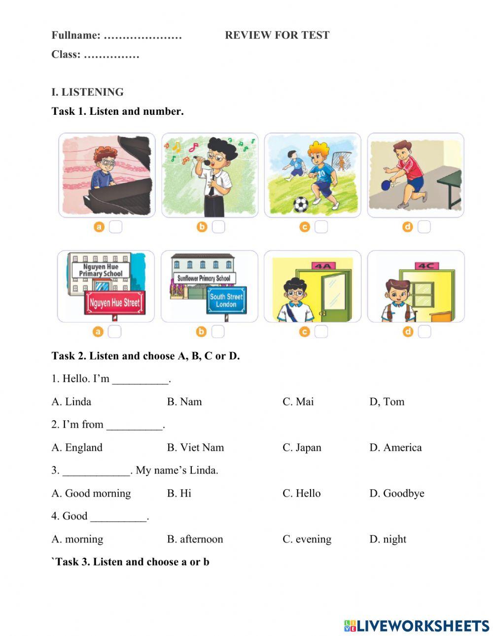 E 4 review for test worksheet | Live Worksheets