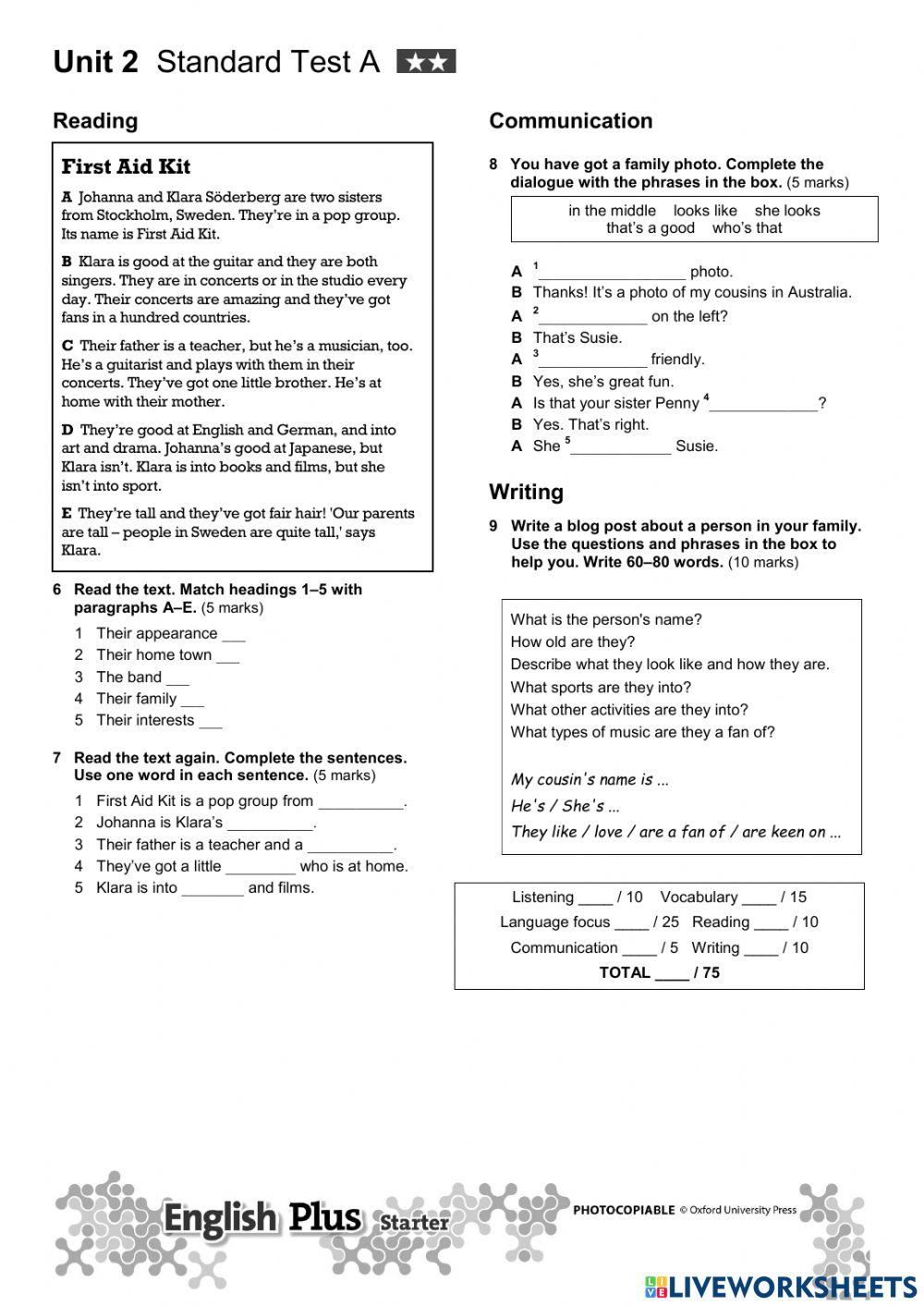 English plus st… | Free Interactive Worksheets | 5286591