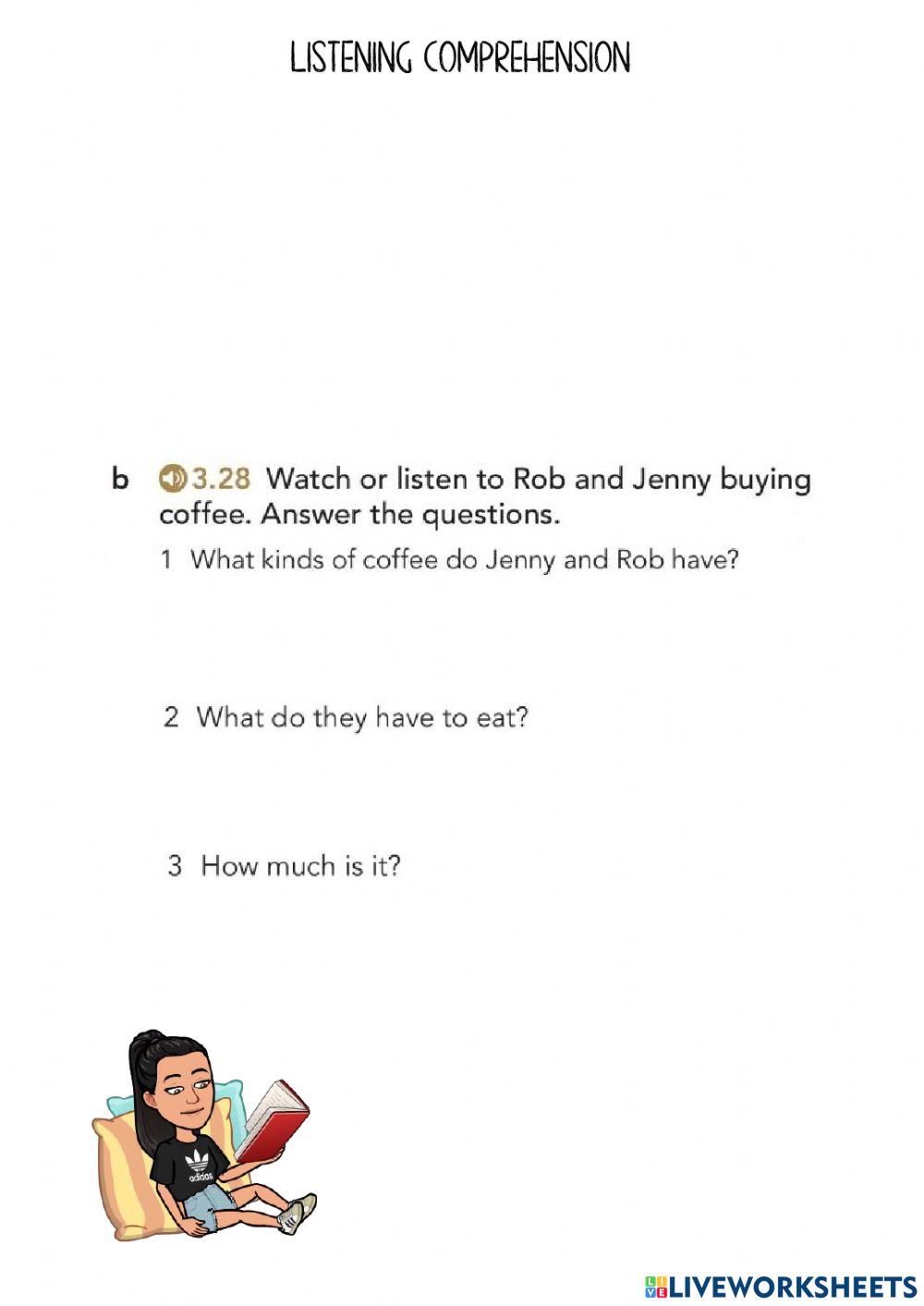 Listening compr… | Free Interactive Worksheets | 3536043