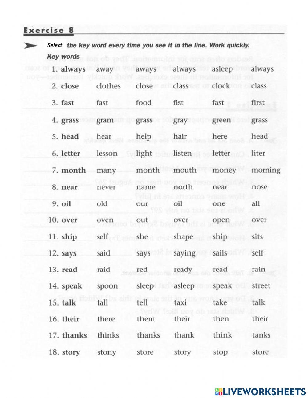 Scanning Preview 3 | BarbaraJaime | Live Worksheets