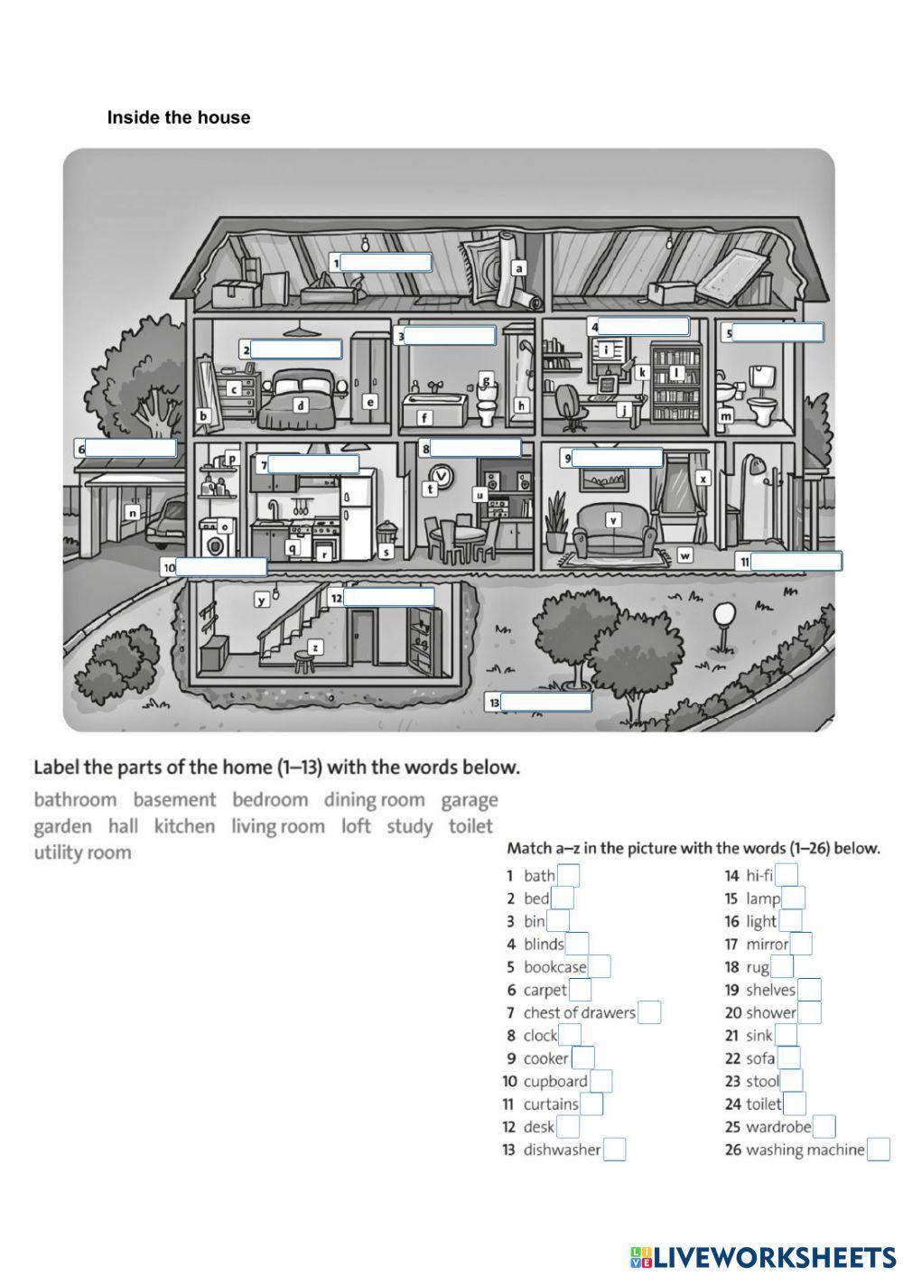 Housing online exercise for elementary | Live Worksheets