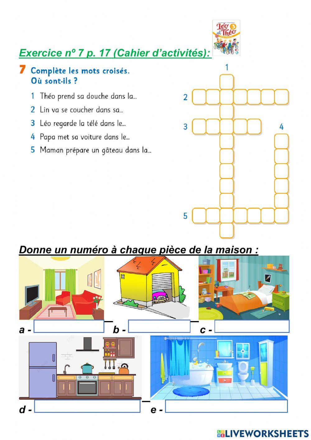 Samedi 29 janvier EB 5 Les activités à la maison online exercise for ...