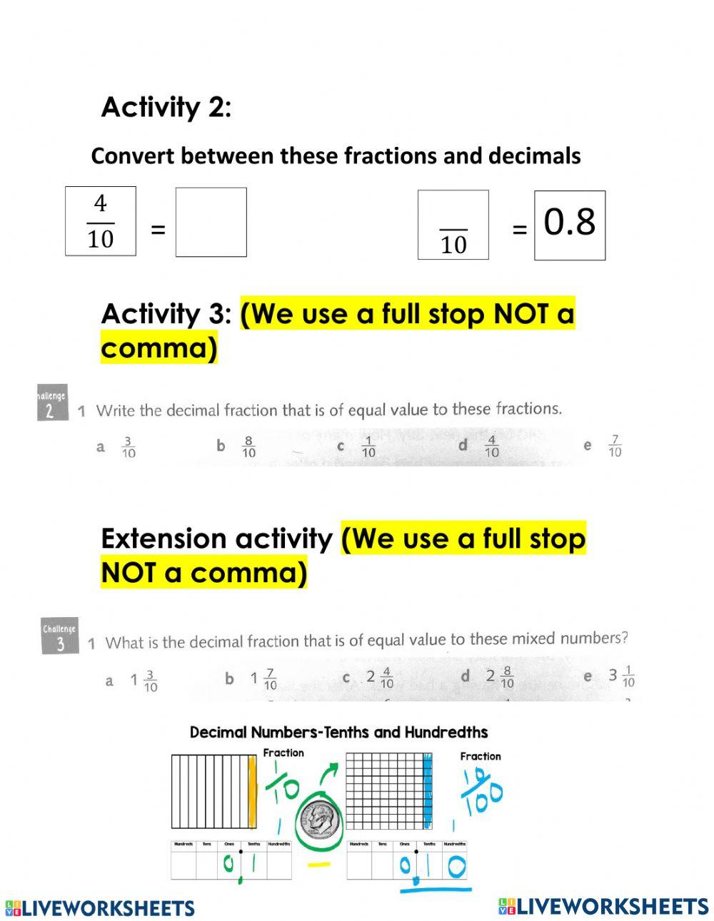 1830323 | Maths Term 2 Week 5 Lesson 1 - Tenths | Tracey