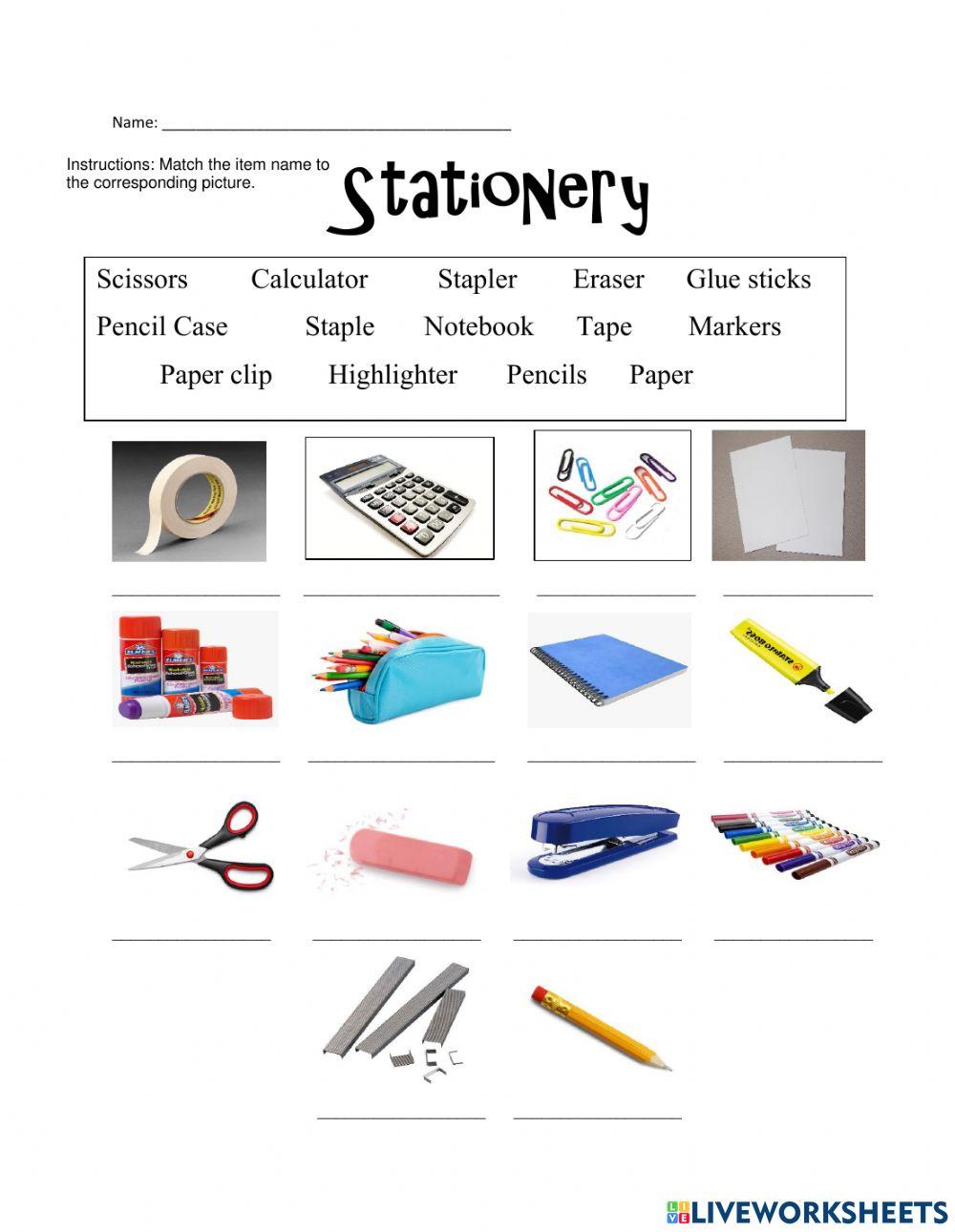 Stationery in the Business online exercise for | Live Worksheets