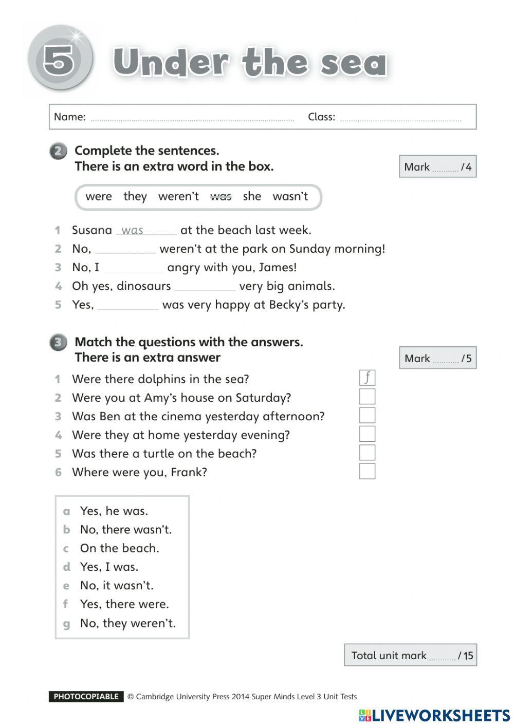 Super Minds 3 T… | Free Interactive Worksheets | 6821539